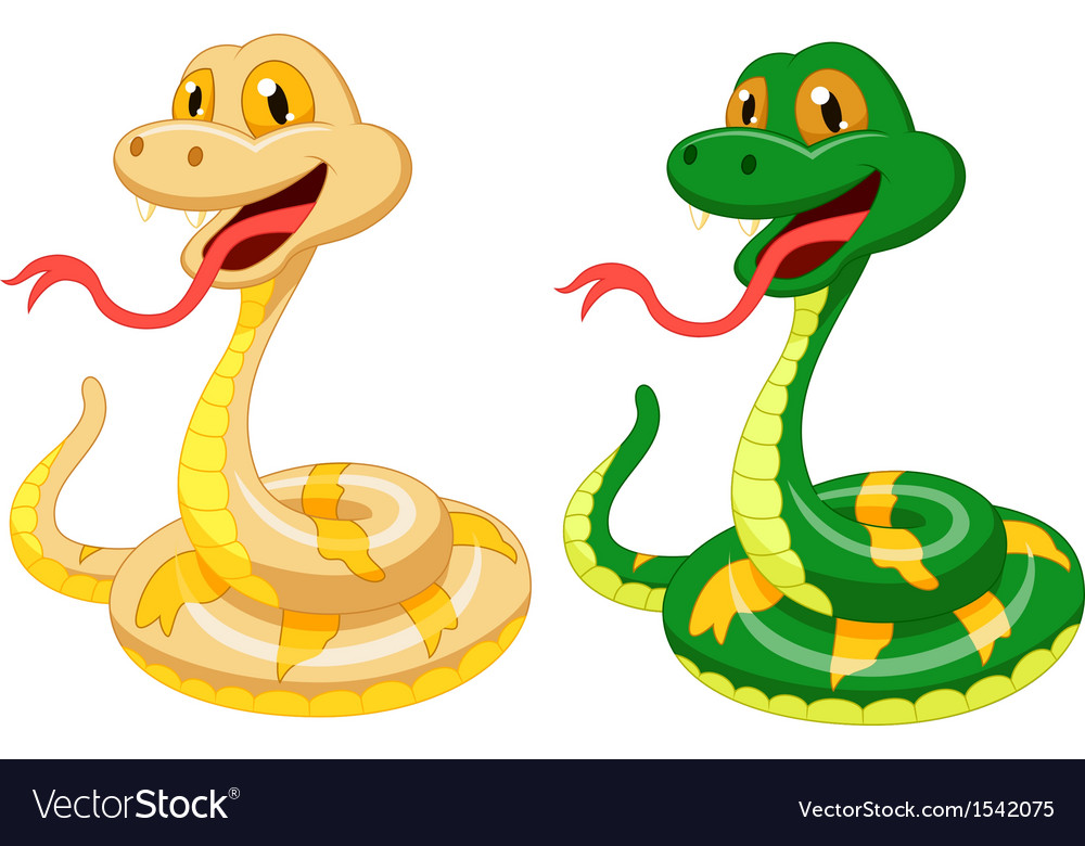 Cute snake cartoon Royalty Free Vector Image - VectorStock