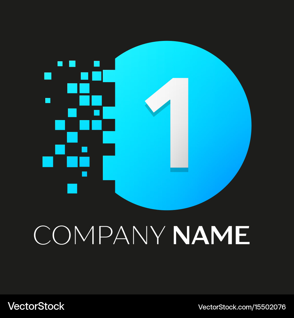 Number one logo symbol in colorful circle Vector Image