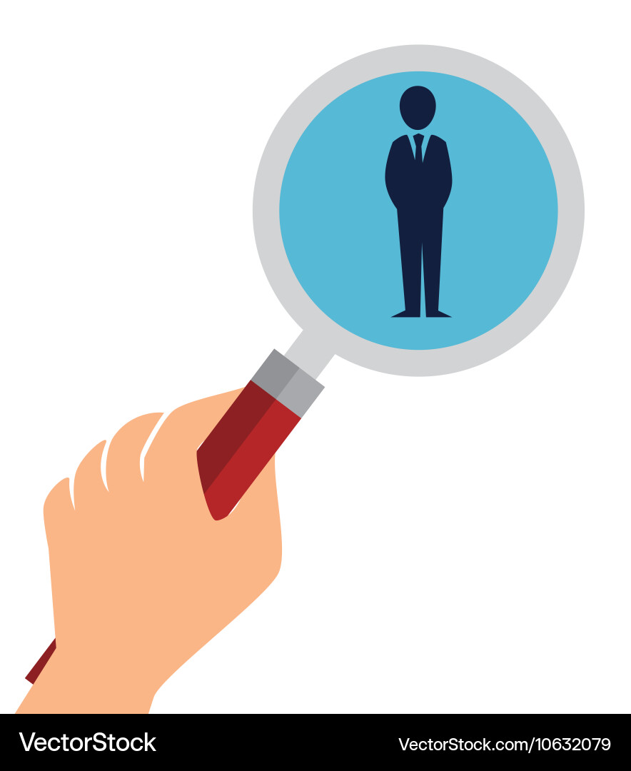 Search human resources recruit design isolated Vector Image