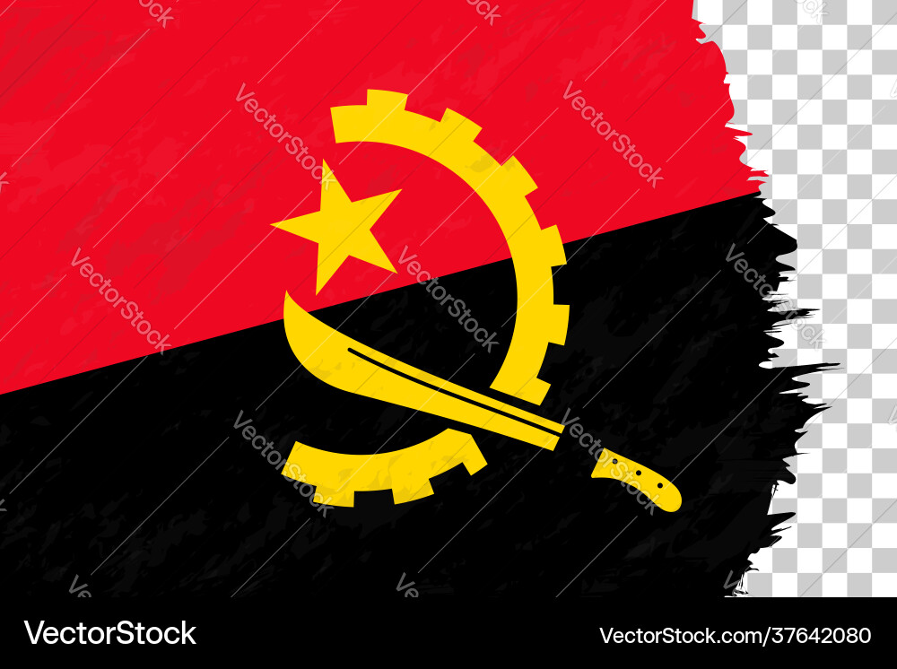 Horizontal abstract grunge brushed flag angola Vector Image