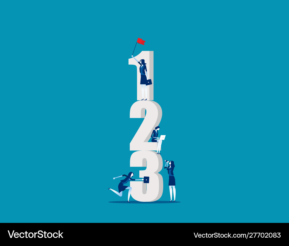 Business people with number concept Royalty Free Vector