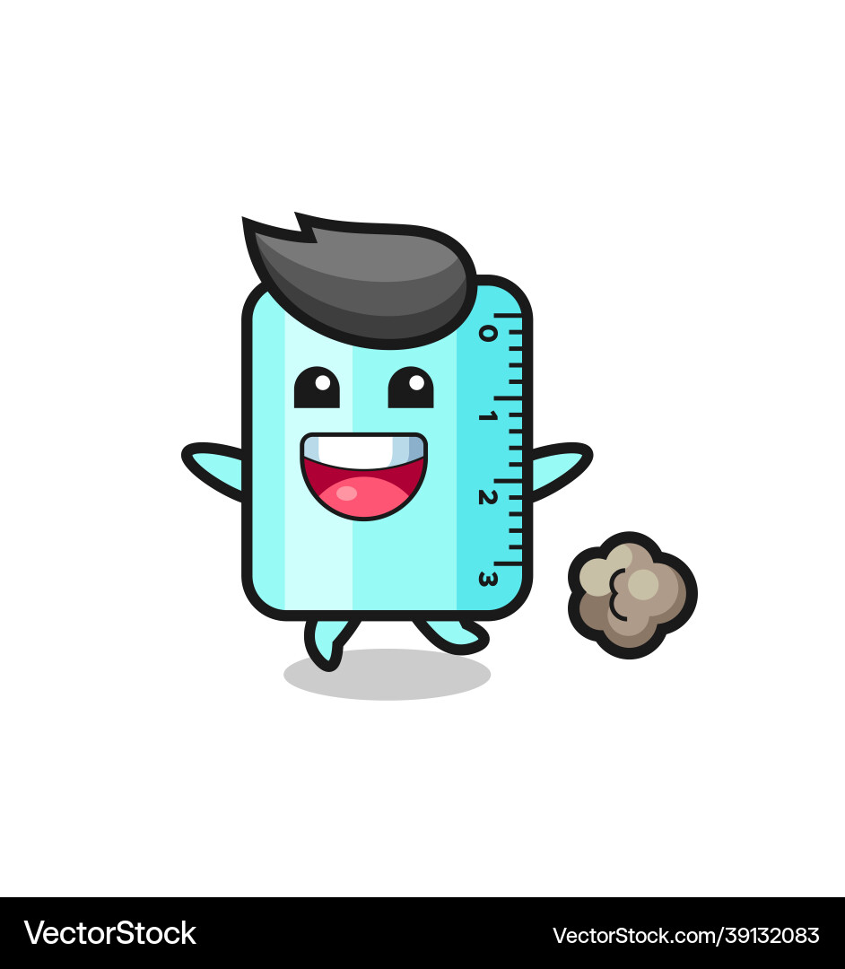 Happy ruler cartoon with running pose Royalty Free Vector