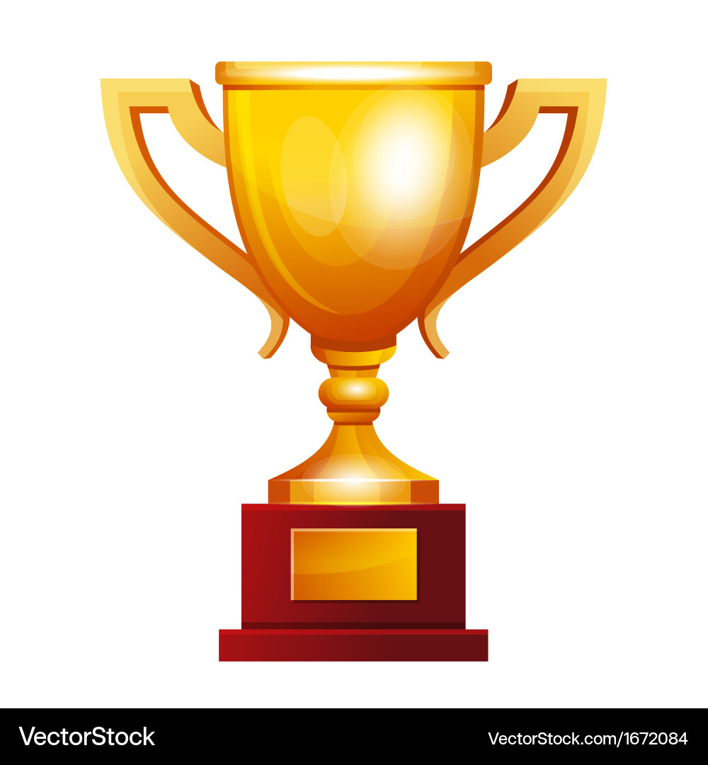 Winner golden cup Royalty Free Vector Image - VectorStock