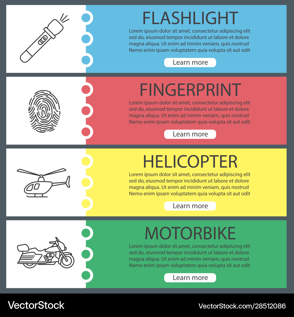 Police web banner templates set Royalty Free Vector Image