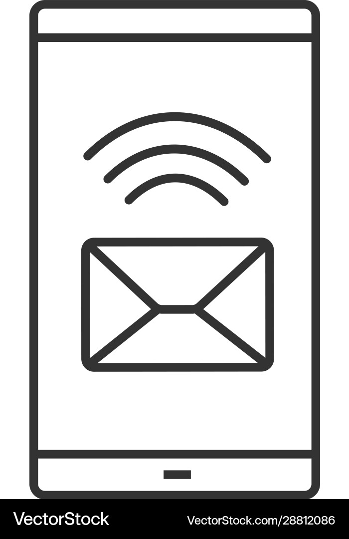Smartphone incoming message linear icon Royalty Free Vector