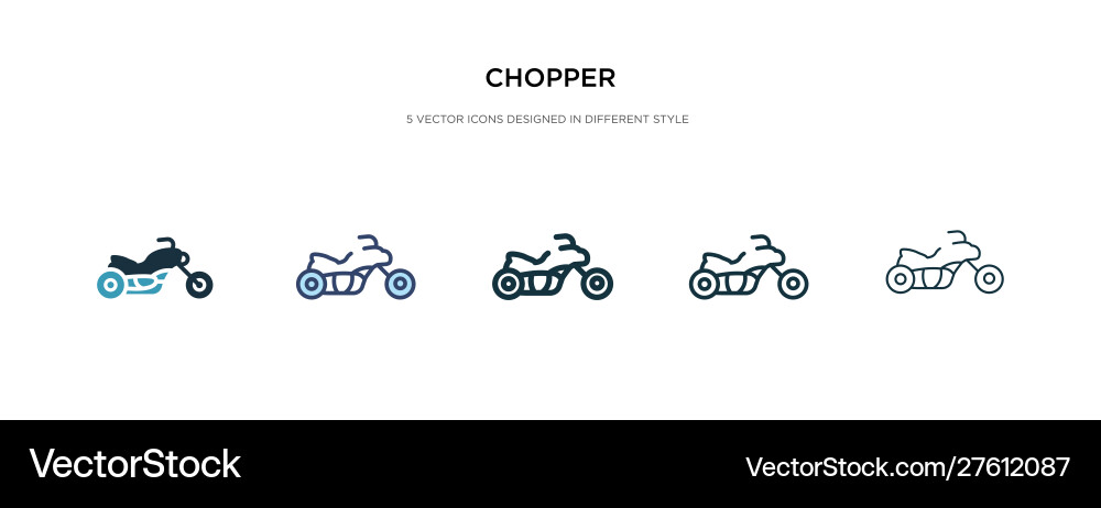 Chopper icon in different style two colored Vector Image