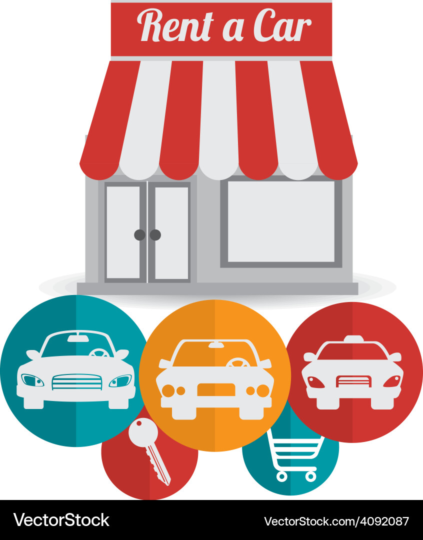 Rent a car design Royalty Free Vector Image - VectorStock