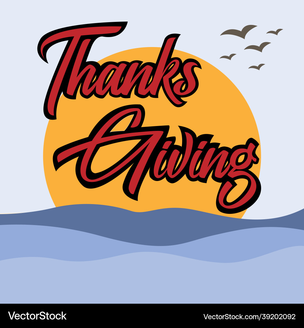 Thanks giving lettering font Royalty Free Vector Image