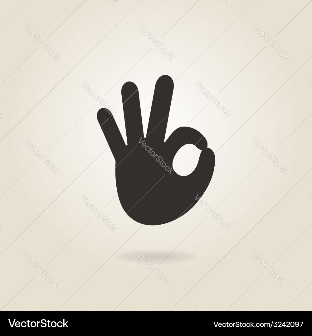 Ok hand sign Royalty Free Vector Image - VectorStock
