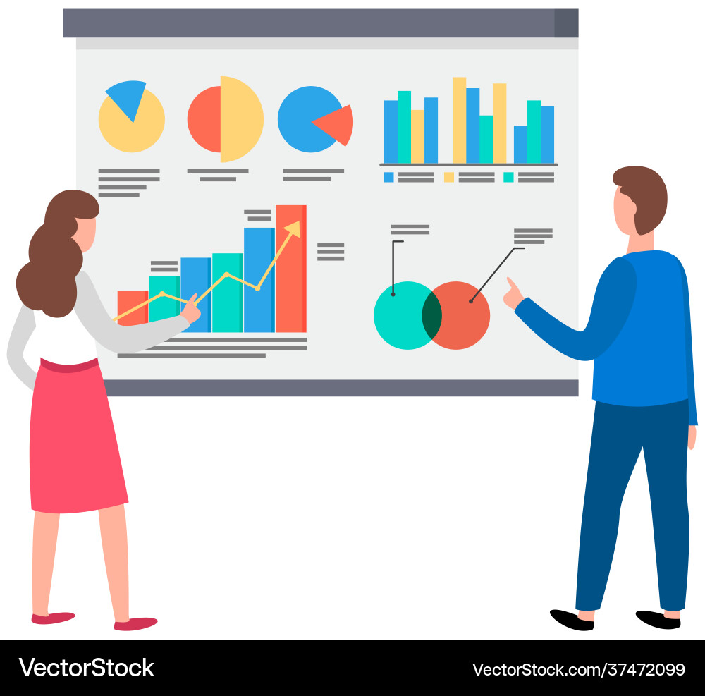 Successful business project presentation company Vector Image