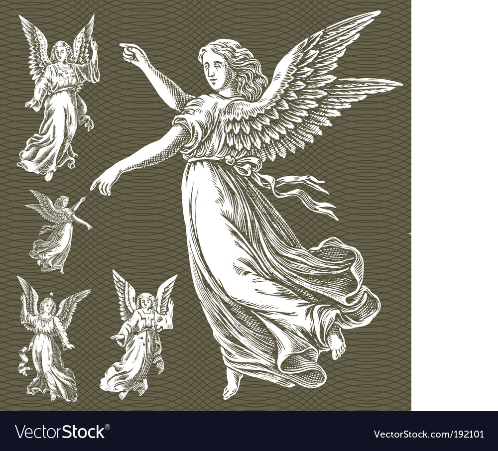 White angels Royalty Free Vector Image - VectorStock
