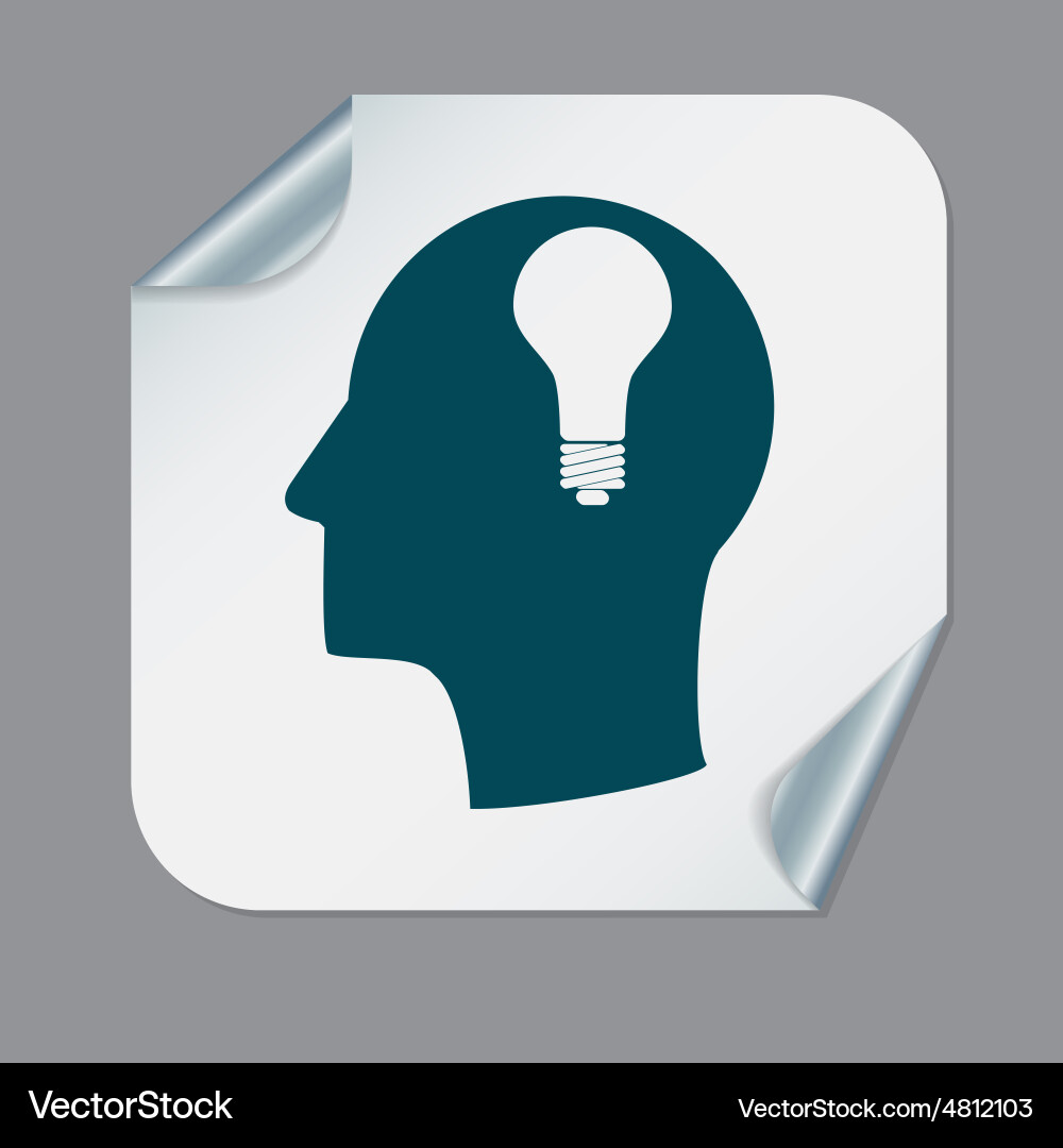Icon head think silhouette man and his mind about Vector Image