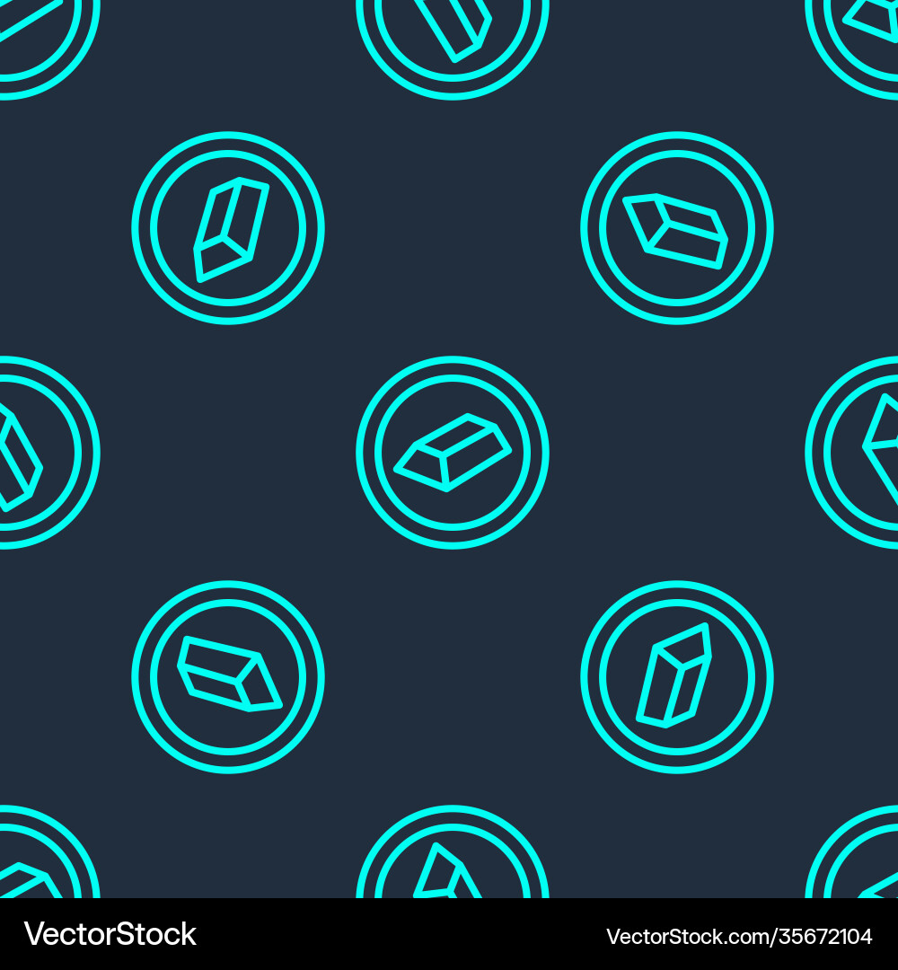 Green line gold bars icon isolated seamless Vector Image