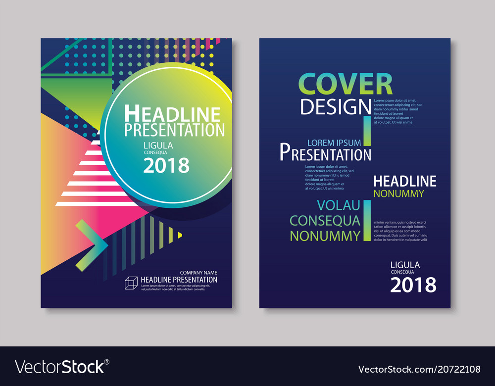 Abstract gradient modern geometric flyer Vector Image