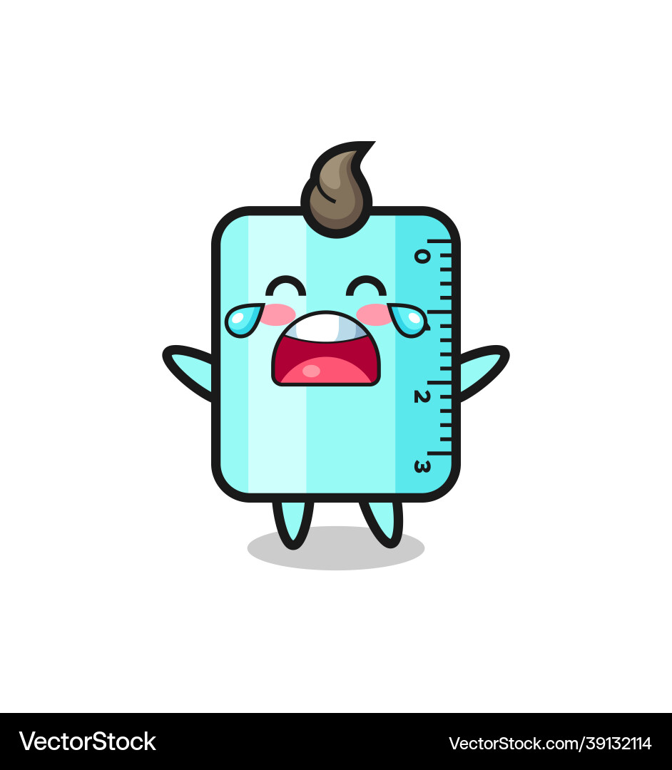 Crying ruler cute baby Royalty Free Vector Image