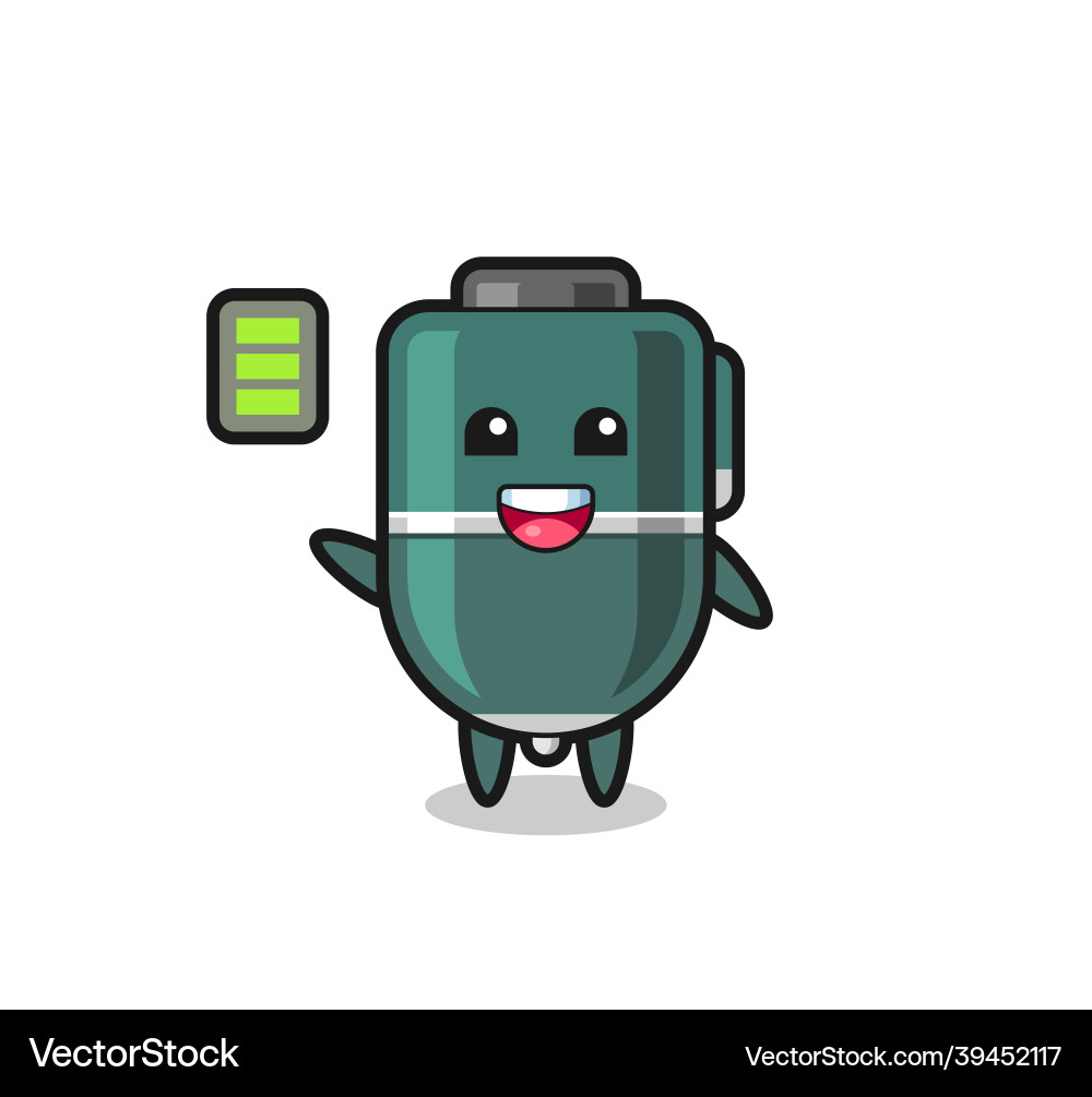 Ballpoint pen mascot character with energetic Vector Image