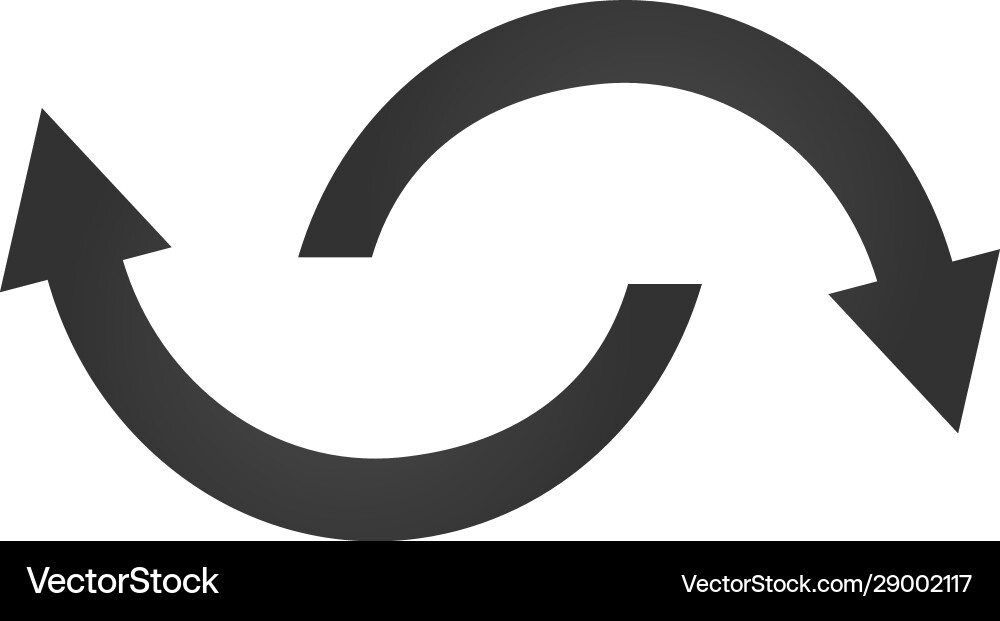 Spinning rotating arrows flat web icon or sign Vector Image