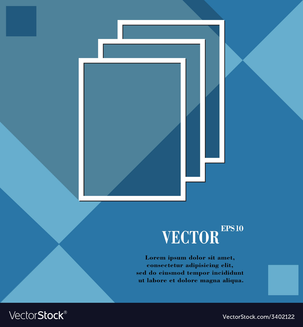 Copy file icon symbol flat modern web design Vector Image