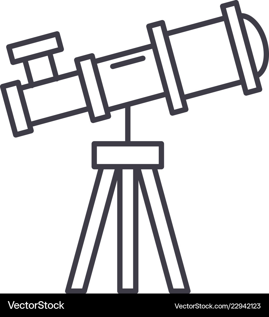 Telescope line icon concept Royalty Free Vector Image