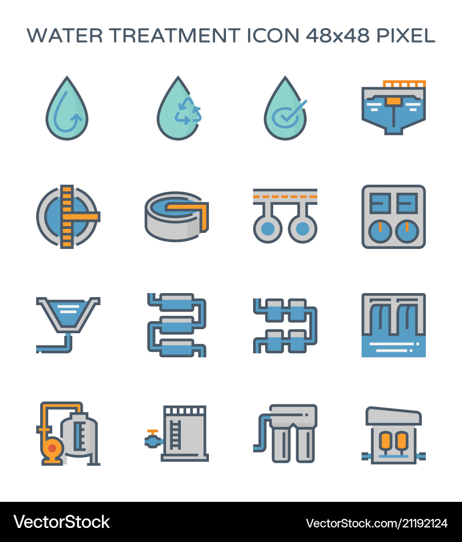 Water treatment icon Royalty Free Vector Image