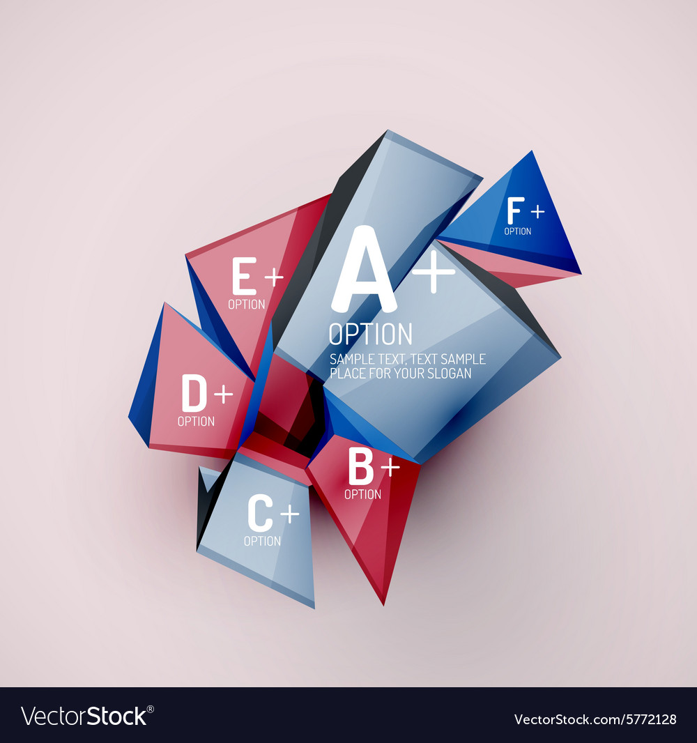Geometric shapes with sample text abstract Vector Image