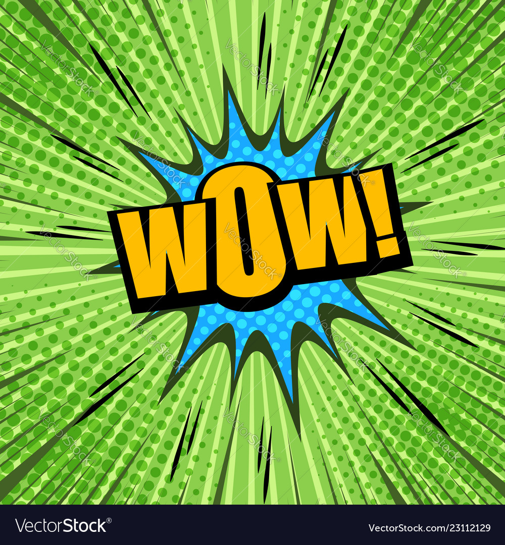 Comic wow wording template Royalty Free Vector Image