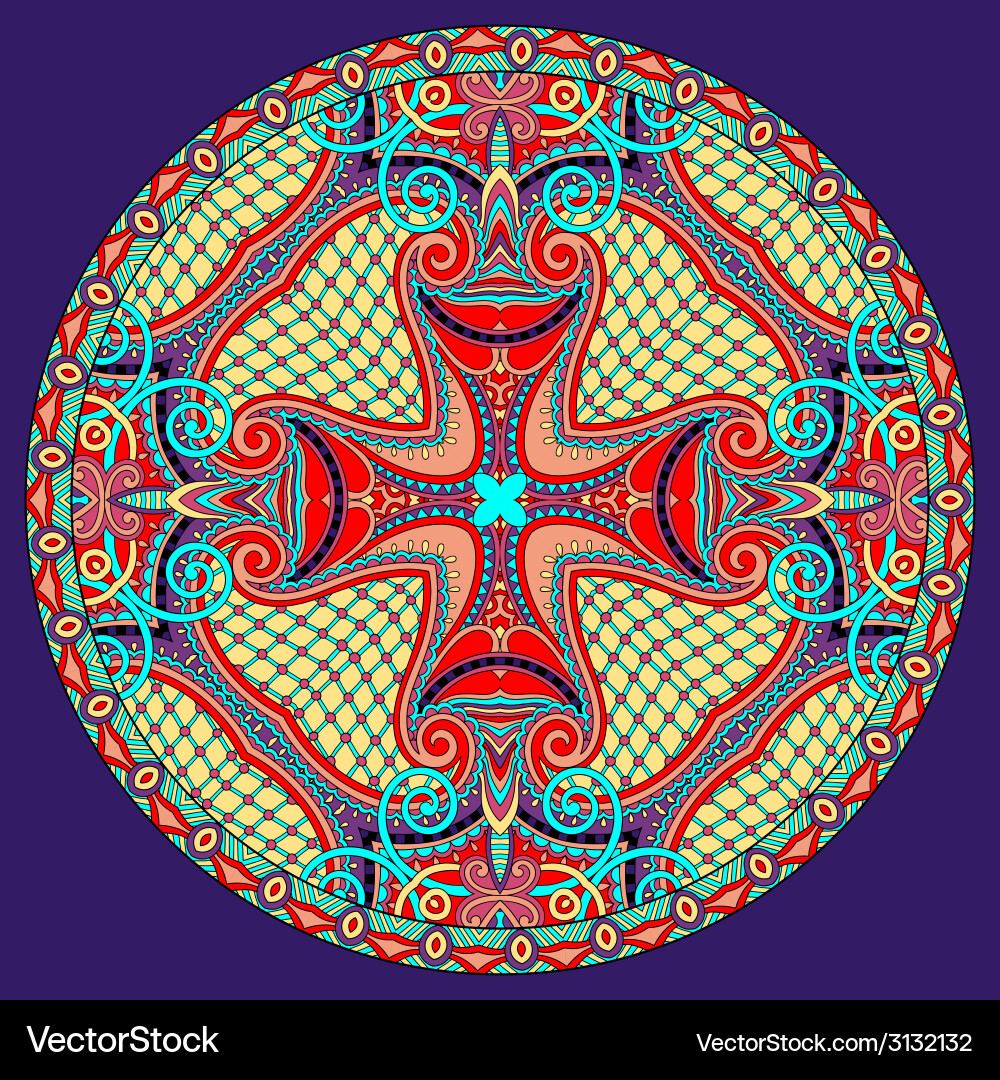 Decorative design of circle dish template round Vector Image