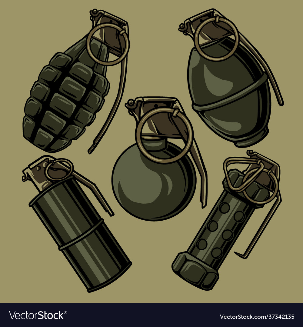 Granade set Royalty Free Vector Image - VectorStock