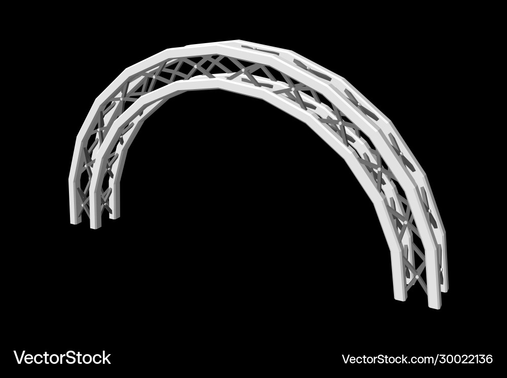 Arch truss isolated on black background Royalty Free Vector