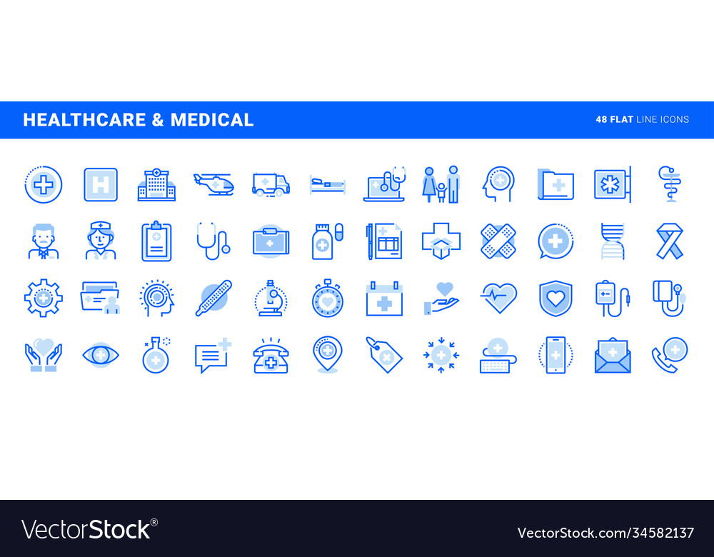 Set flat line icons Royalty Free Vector Image - VectorStock