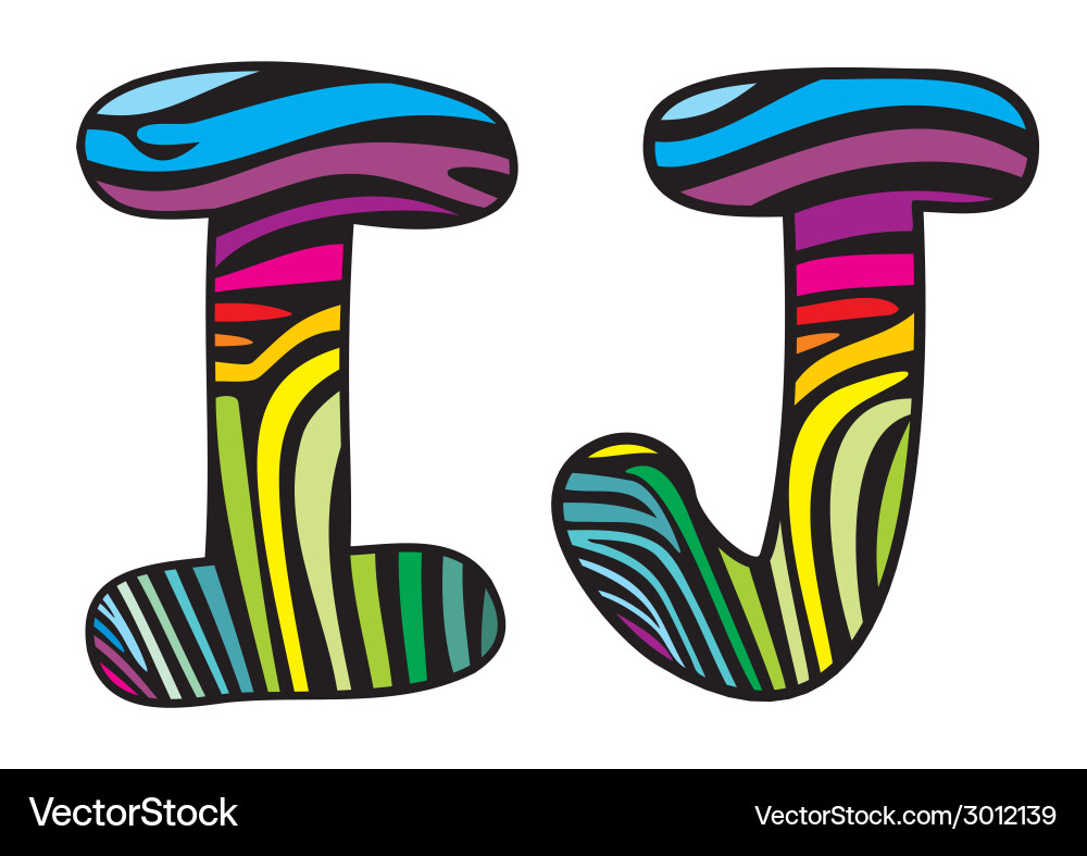 Background skin zebra shaped letter IJ Royalty Free Vector