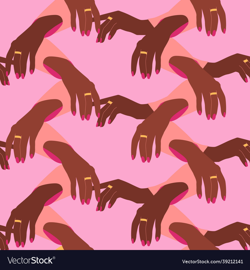 Seamless pattern with hands Royalty Free Vector Image