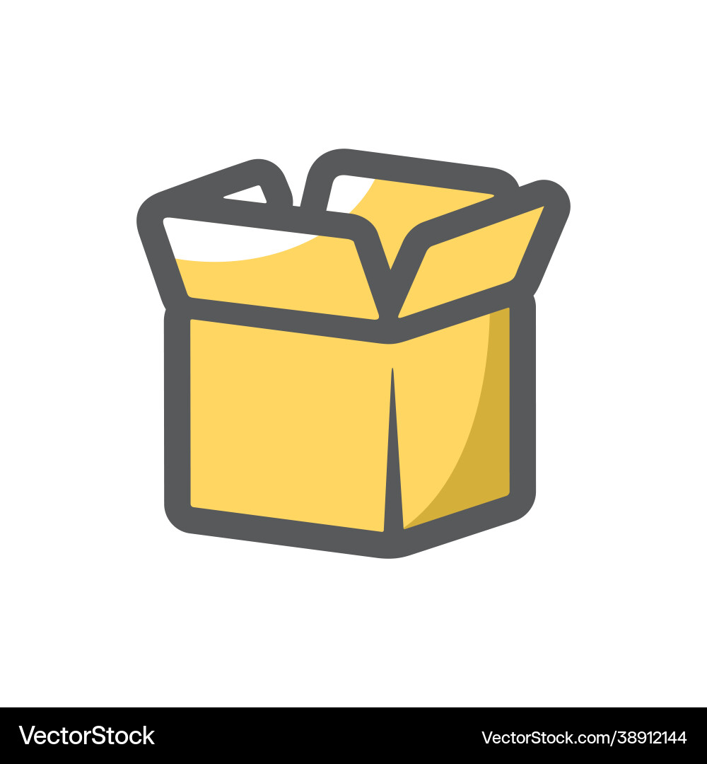 Cardboard carton box icon cartoon Royalty Free Vector Image