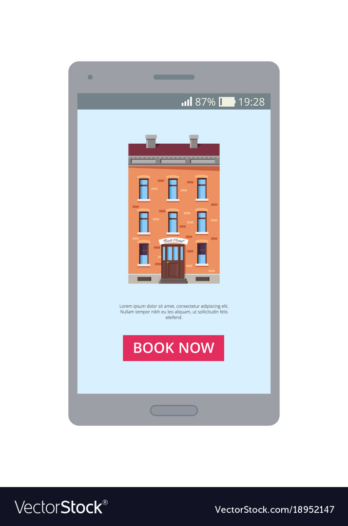 Book now mobile application Royalty Free Vector Image