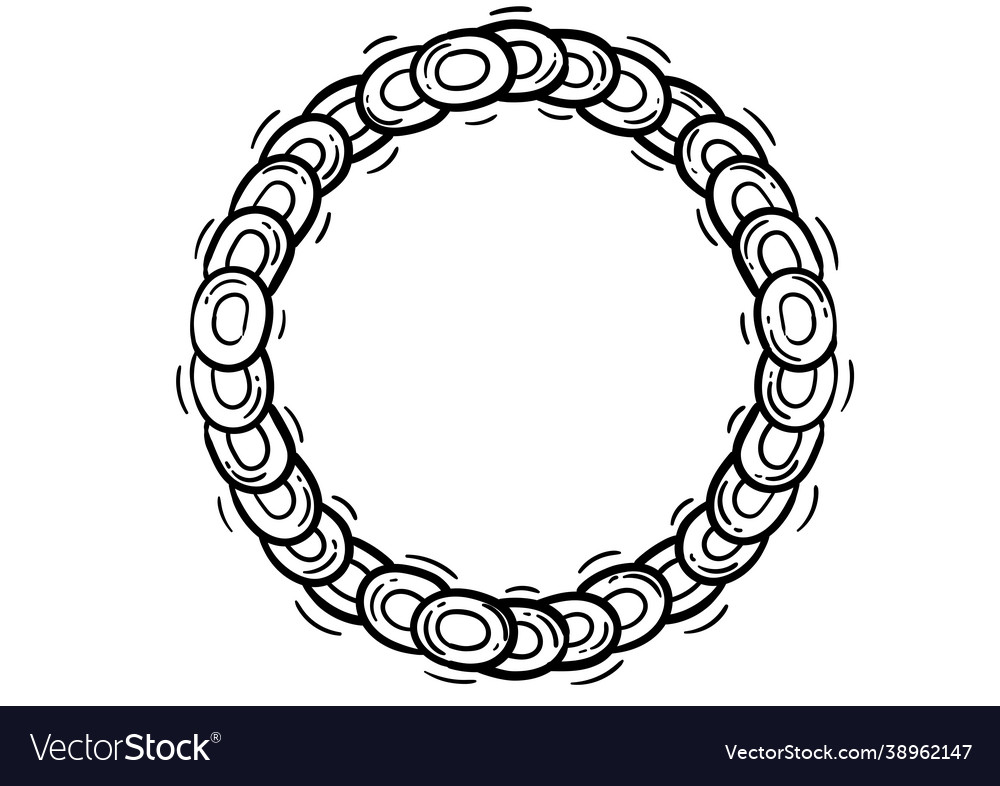 Circular chain outline Royalty Free Vector Image