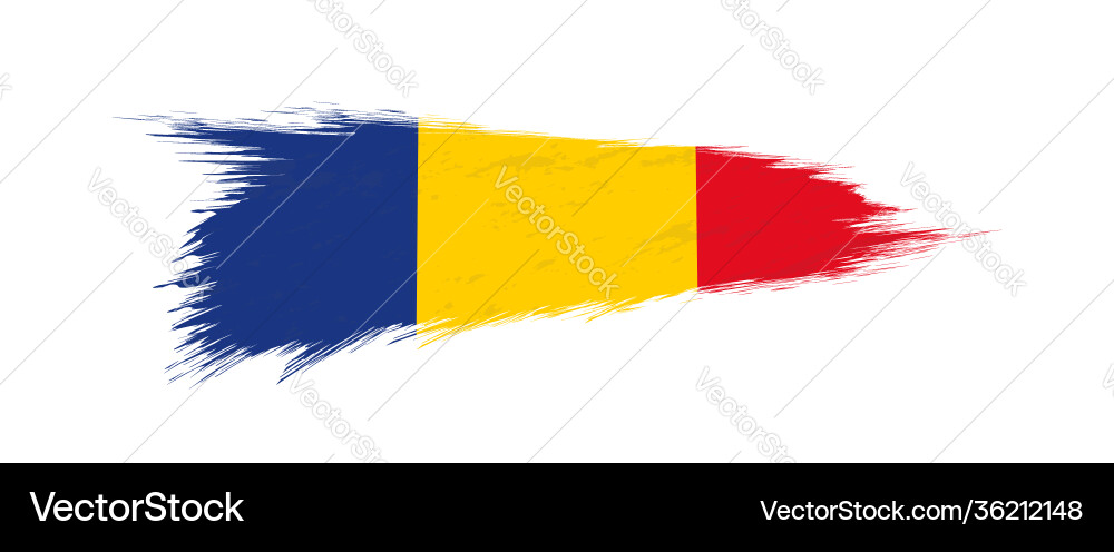 Flag romania in grunge brush stroke Royalty Free Vector