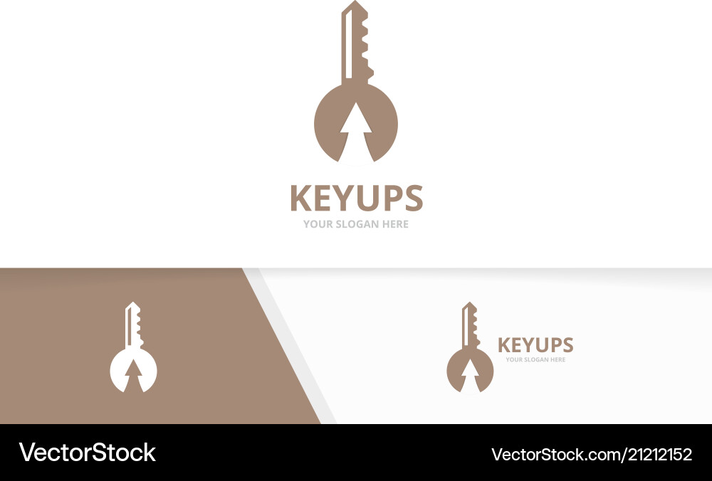 Key and arrow up logo combination lock Royalty Free Vector