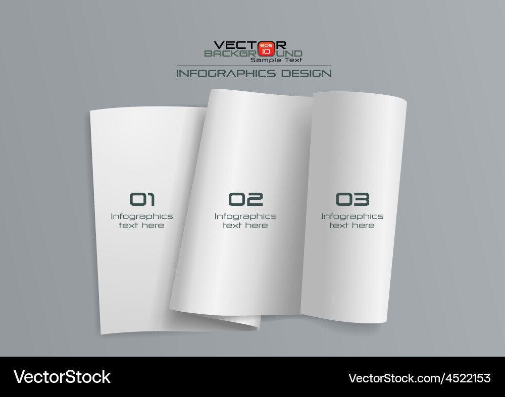 3d white paper infographics design Royalty Free Vector Image