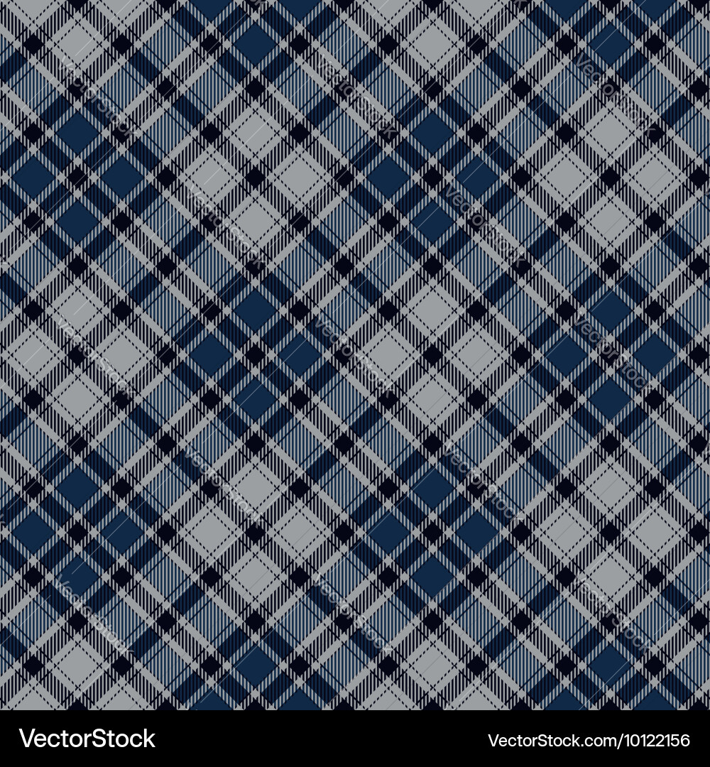 Blue diagonal plaid seamless fabric texture Vector Image