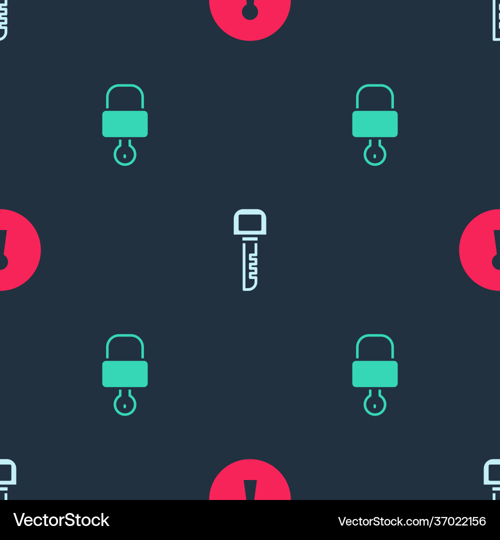 Set keyhole and lock and key on seamless pattern Vector Image