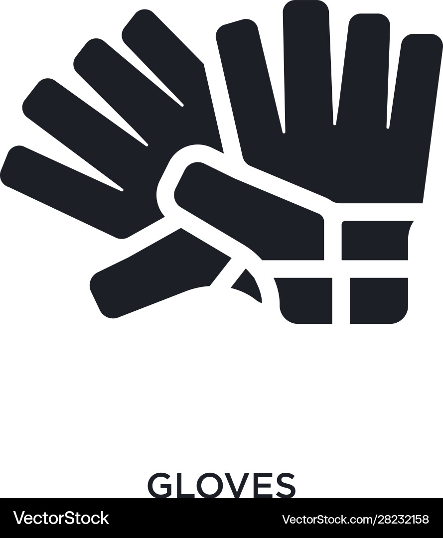 Black gloves isolated icon simple element from Vector Image
