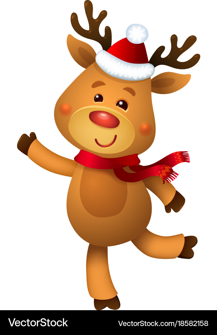 Santa s reindeer rudolph Royalty Free Vector Image