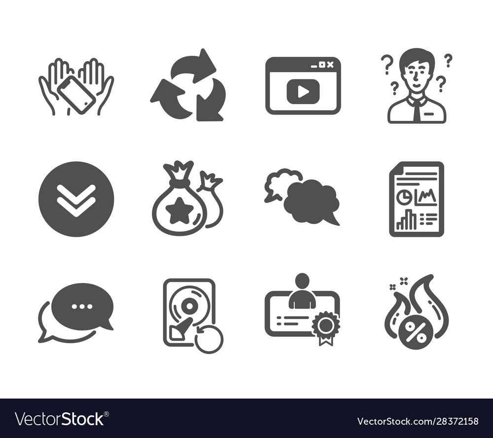 Set technology icons such as certificate Vector Image Set technology icons such as certificate Vector Image