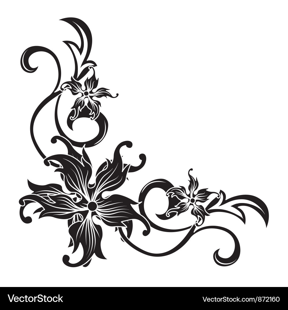 Floral corner Royalty Free Vector Image - VectorStock