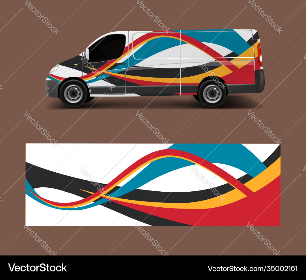 Vehicle decal wrap design cargo van graphic Vector Image