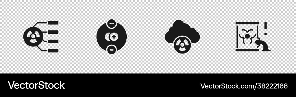 Set radioactive atom acid rain and radioactive Vector Image