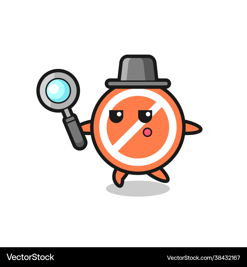 Stop sign cartoon character searching Royalty Free Vector