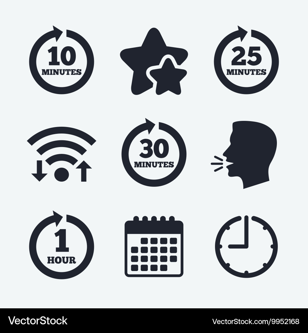Every few minutes signs full rotation arrow Vector Image