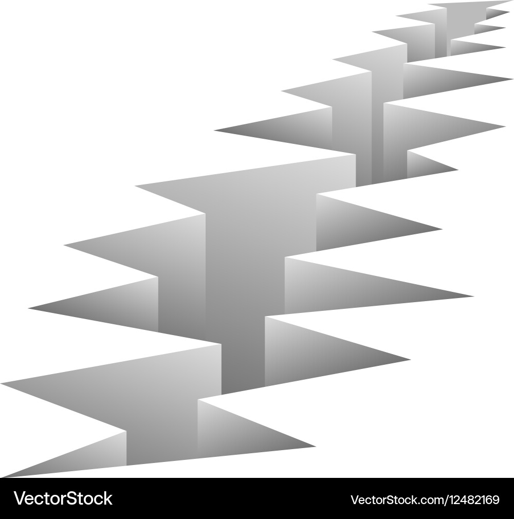 Crack fault line in ground Royalty Free Vector Image