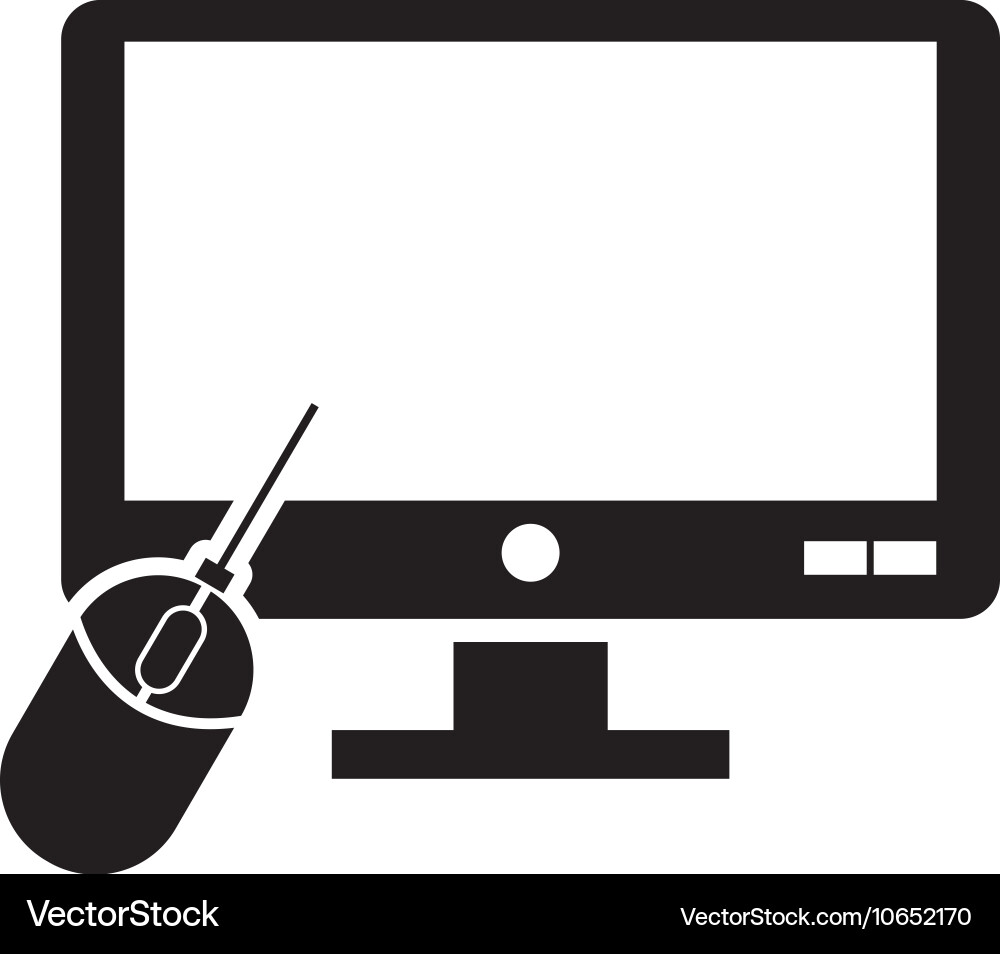 Computer monitor and mouse icon Royalty Free Vector Image